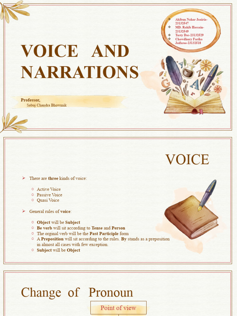 Voice and Narrations | PDF | Foreign Language Studies