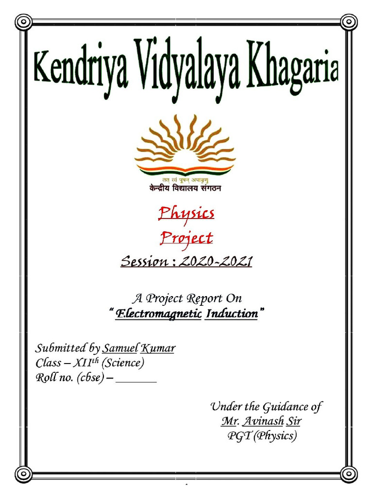 Electromagnetic Induction Investigatory Project | PDF