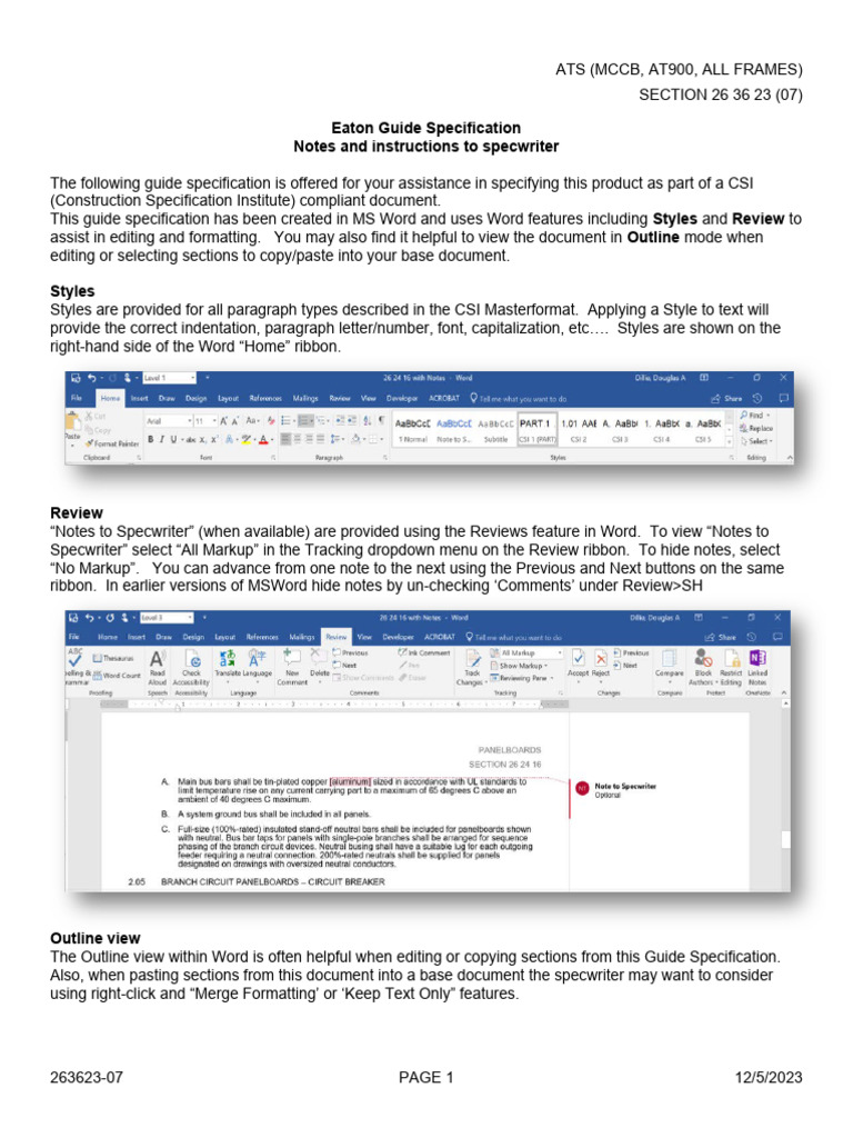 Eaton Guidespec Ats Molded Case Atc900 All Frames 26 36 23 07 | PDF | Computers