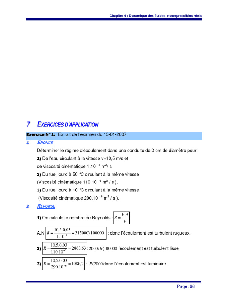 Chap4 Meca - Fluide Exo 1 | PDF