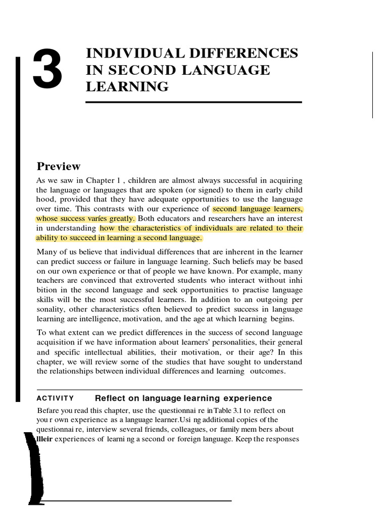 Individual Differences in Language Learning | PDF | Motivational | Motivation
