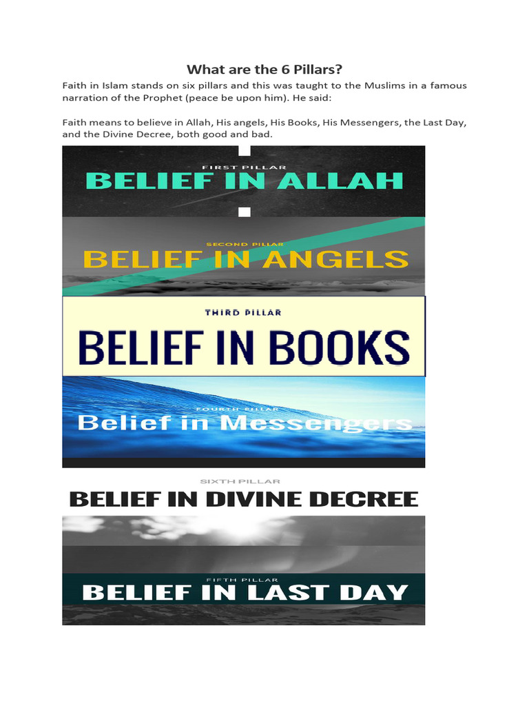 Six Pillars of Faith | PDF | Prophets And Messengers In Islam | Quran