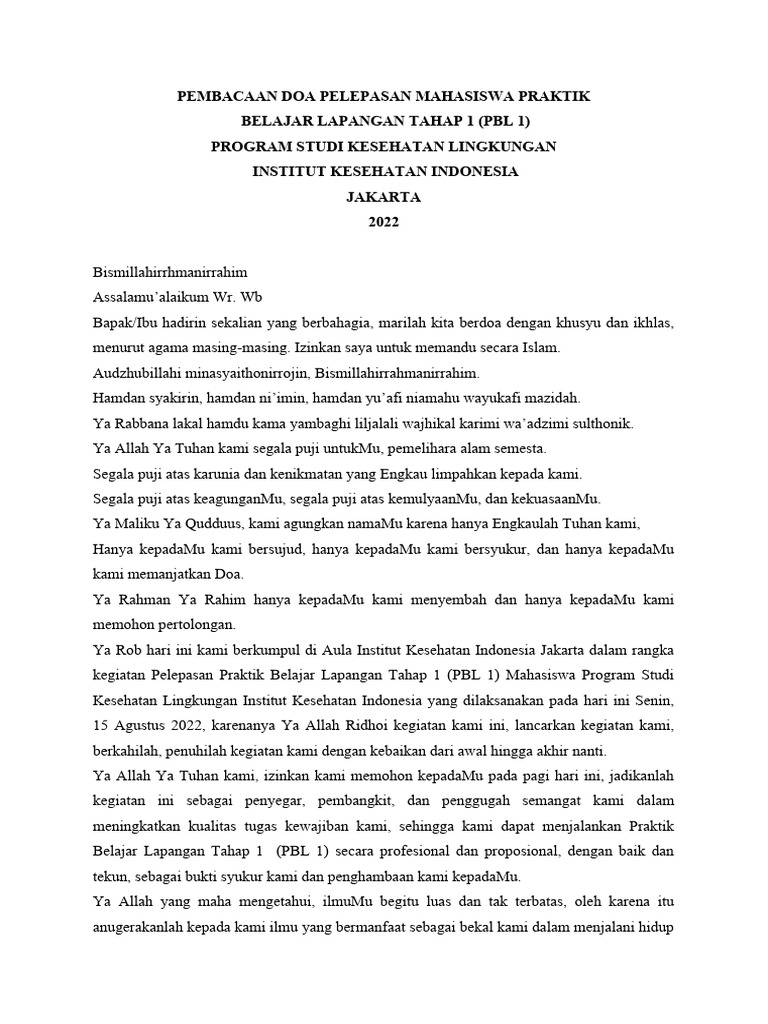 Format Pembacaan Doa | PDF