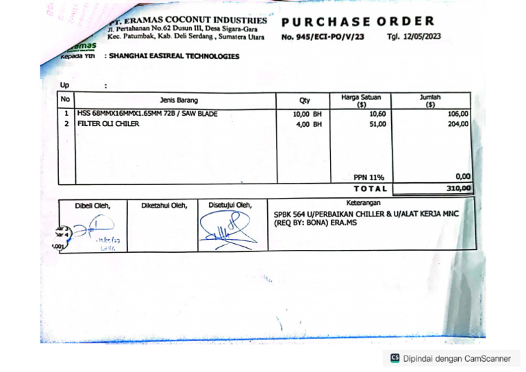 Contoh PO Barang Import I | PDF