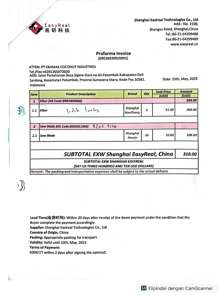 Contoh Quotation Import I | PDF