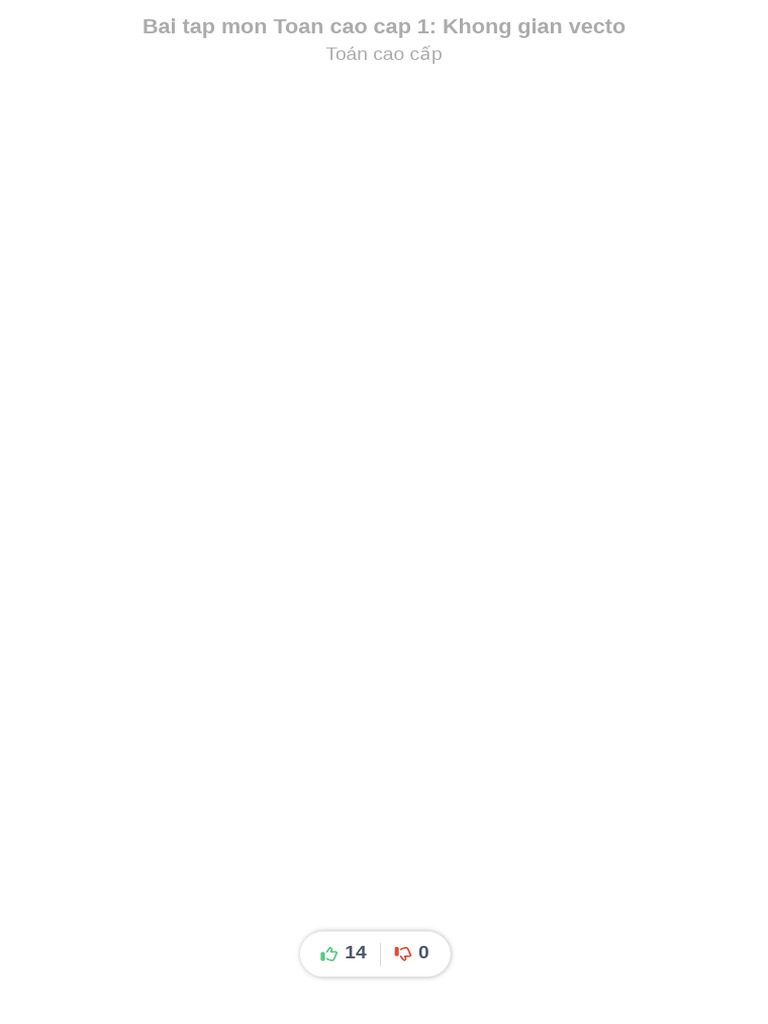 Bai Tap Mon Toan Cao Cap 1 Khong Gian Vecto Compress | PDF