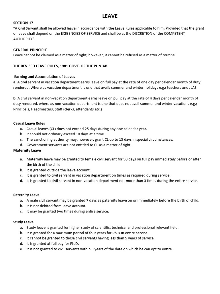 LEAVE | PDF | Parental Leave | Government