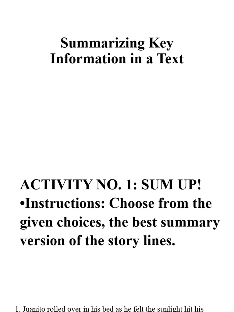 Summarizing | PDF