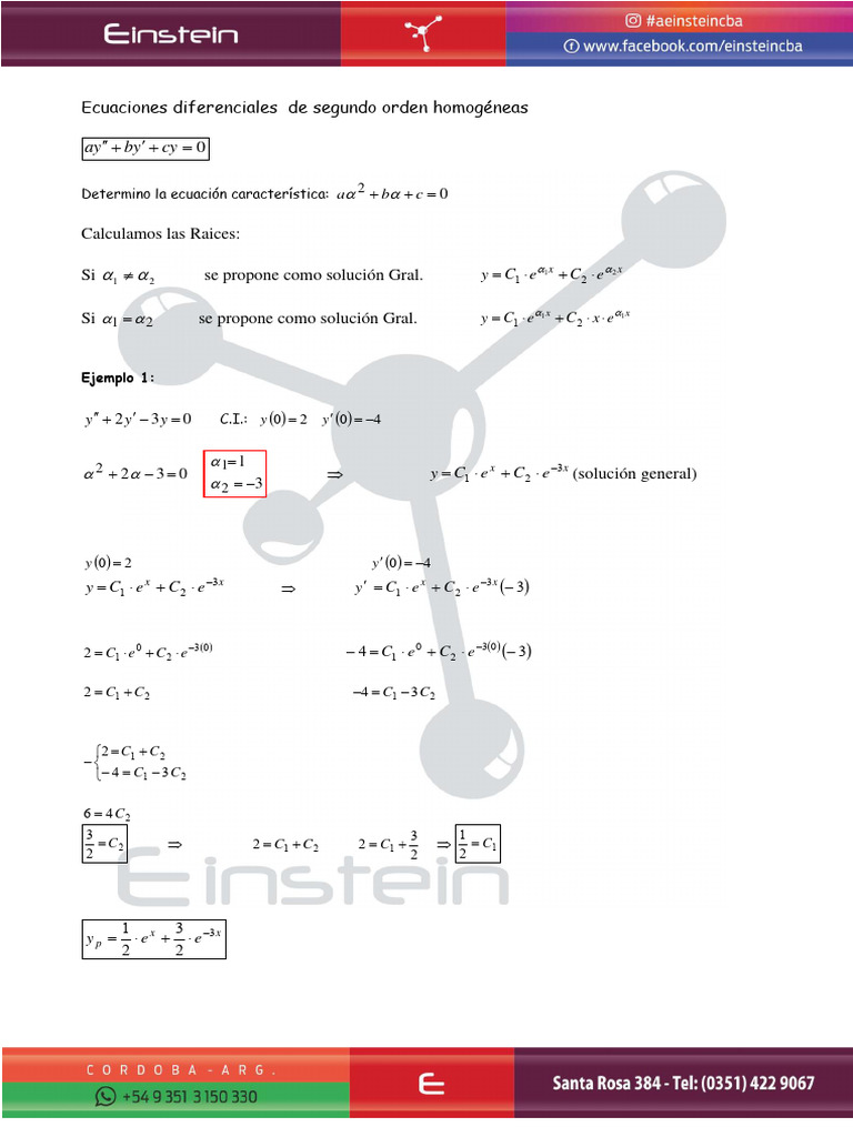 1-3 E.D. 2do Orden Homogeneas | PDF | Matemáticas | Ecuaciones