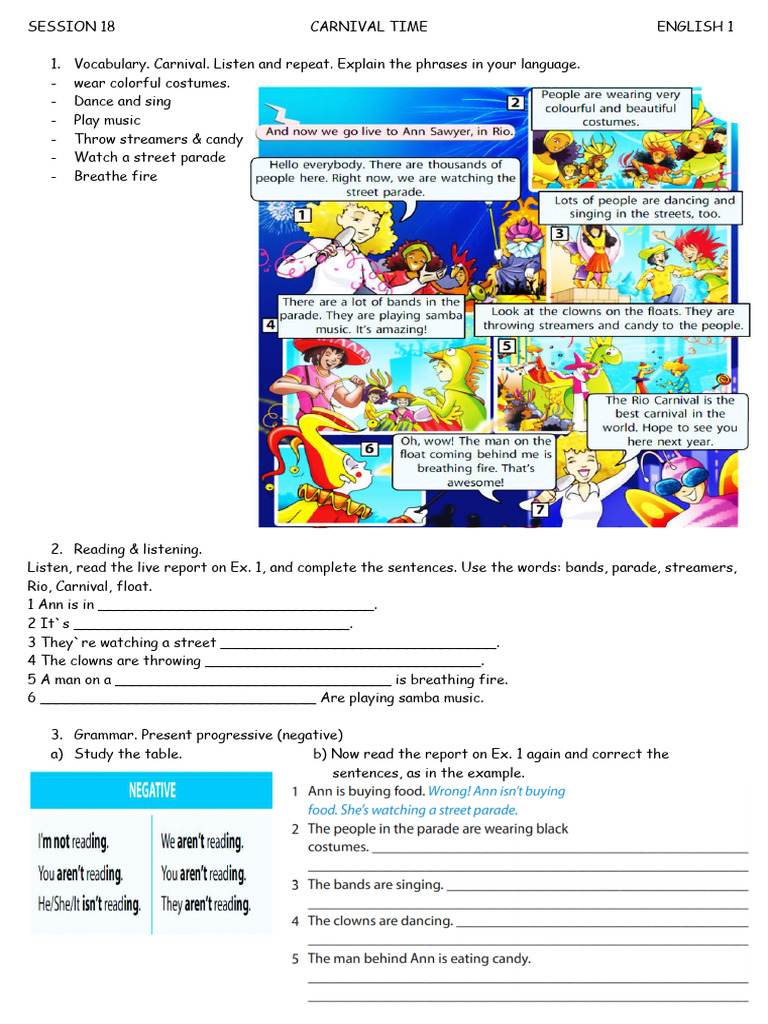 SESSION 18 CARNIVAL TIME ENGLISH 1 | PDF