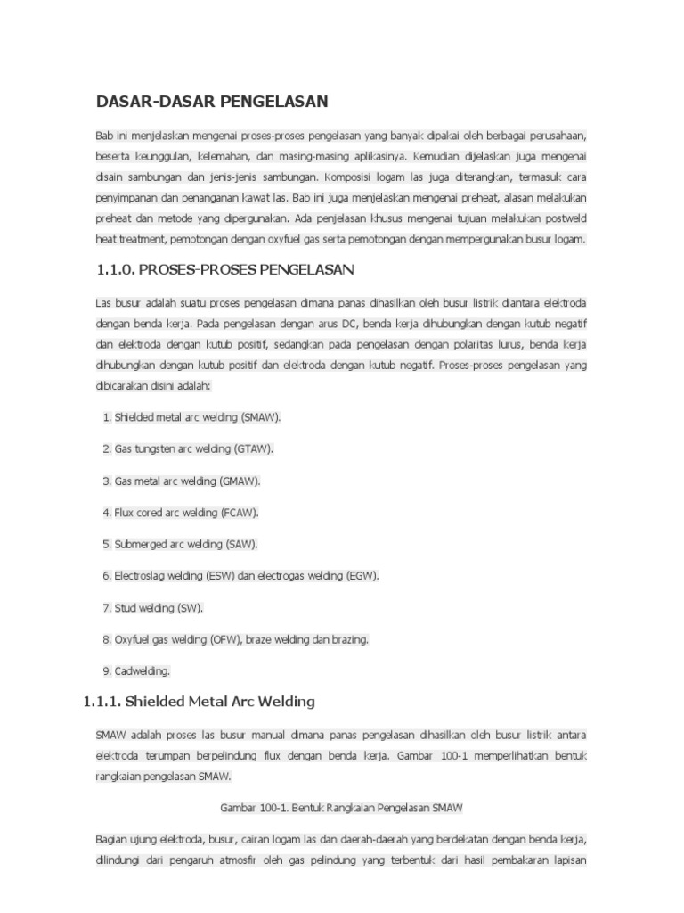 DASAR - Dasar Pengelasan | PDF