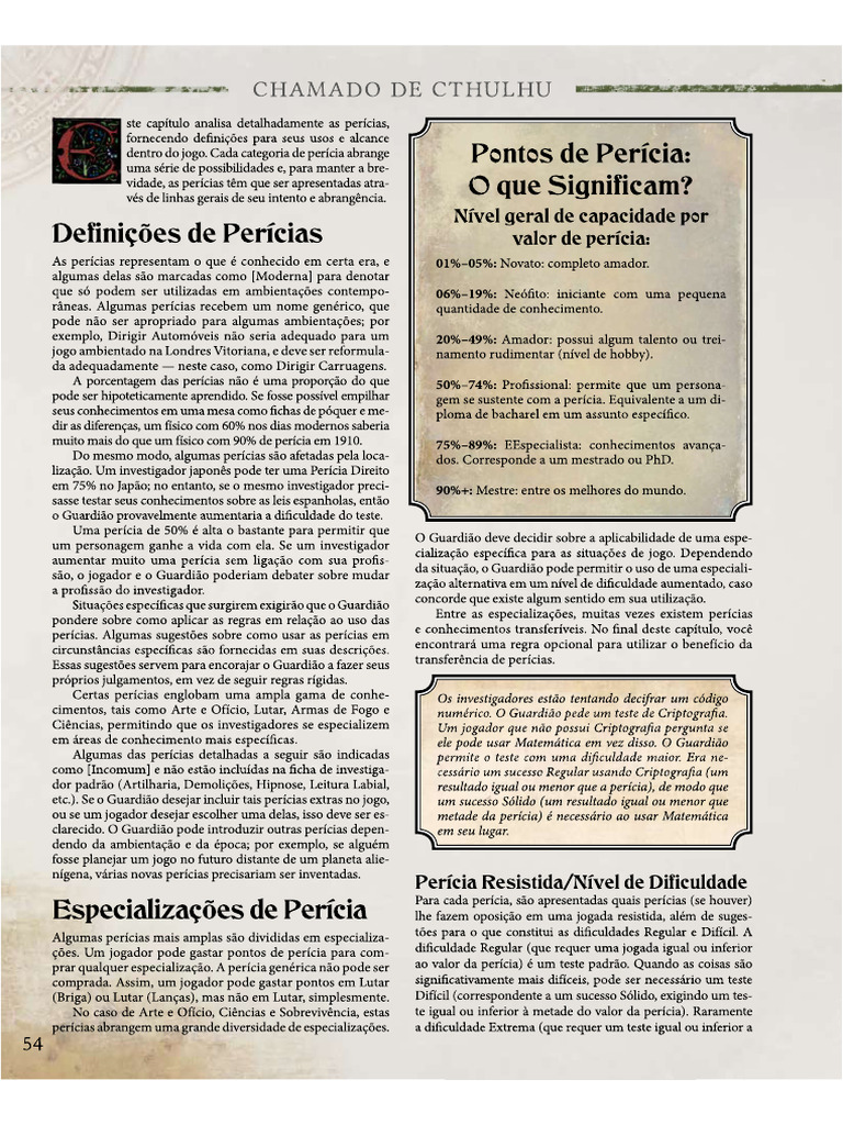 Perícias RPG | PDF