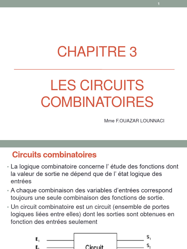Chapitre 3 - Circuits - Combinatoires - STRM1.ppsx | PDF