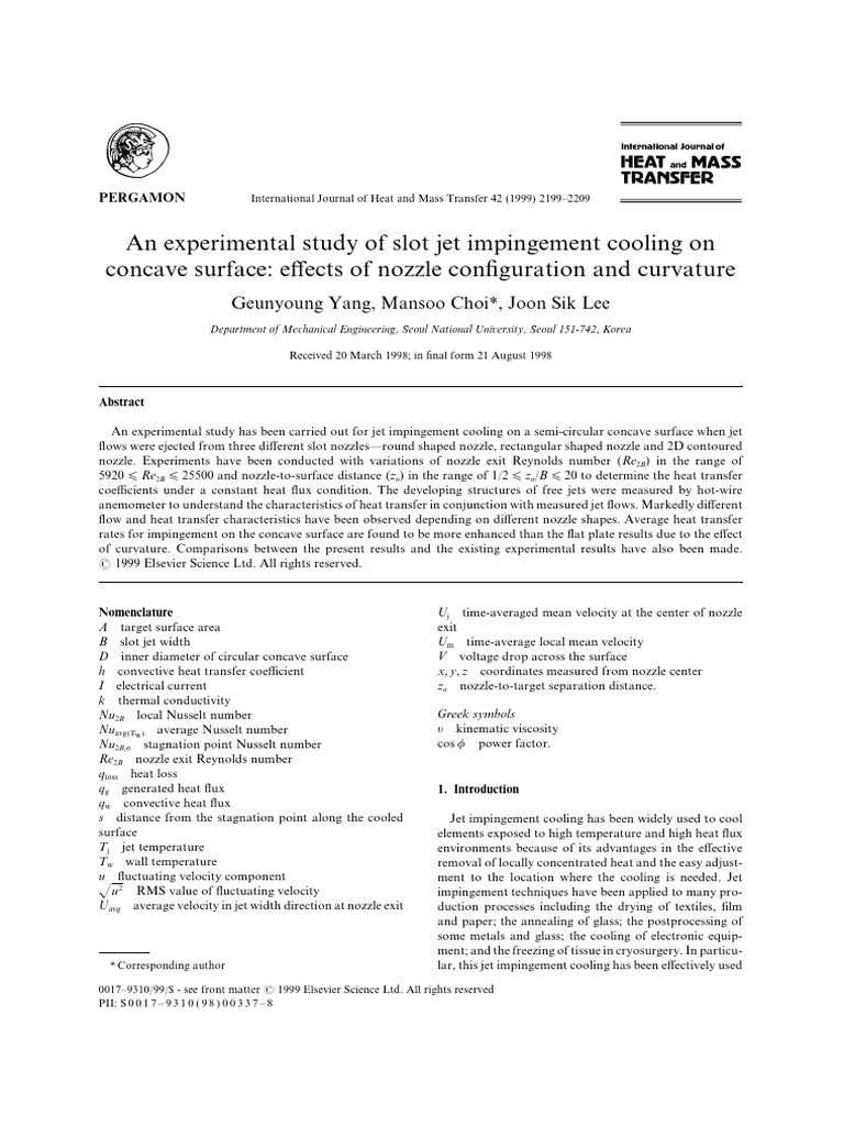 1999, An Experimental Study of Slot Jet Impingement Cooling, Geunyoung ...
