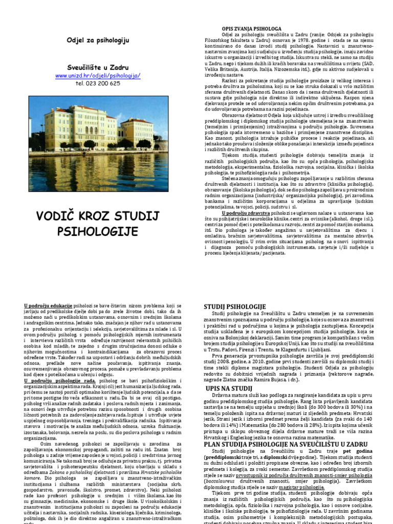 Brosura Psihologija 2020 Digitalna Verzija | PDF