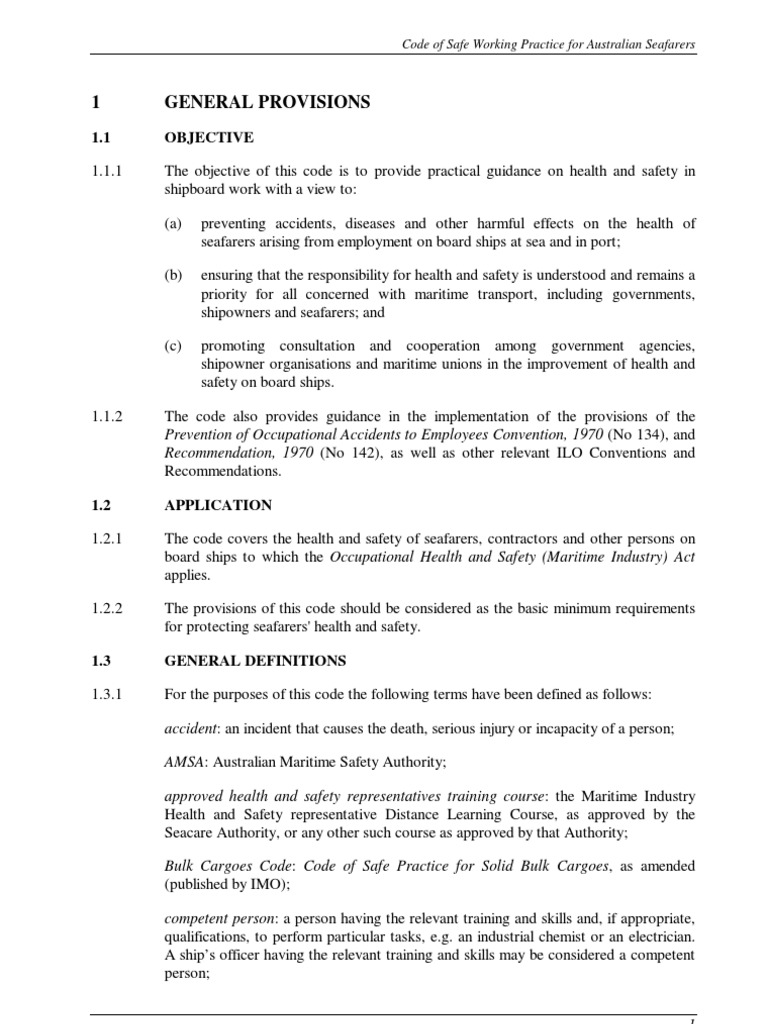 Code of Safe Working Practice For Australian Seafarers | PDF ...