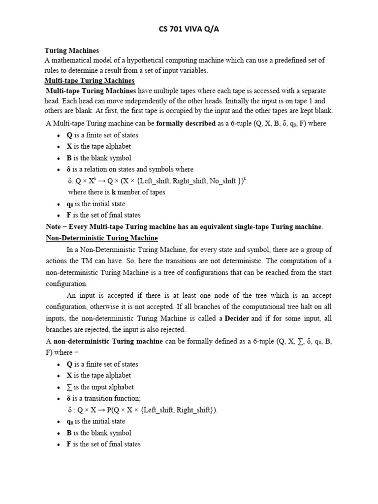 Cs 701 Viva Qa Pdf Computational Complexity Theory Time Complexity