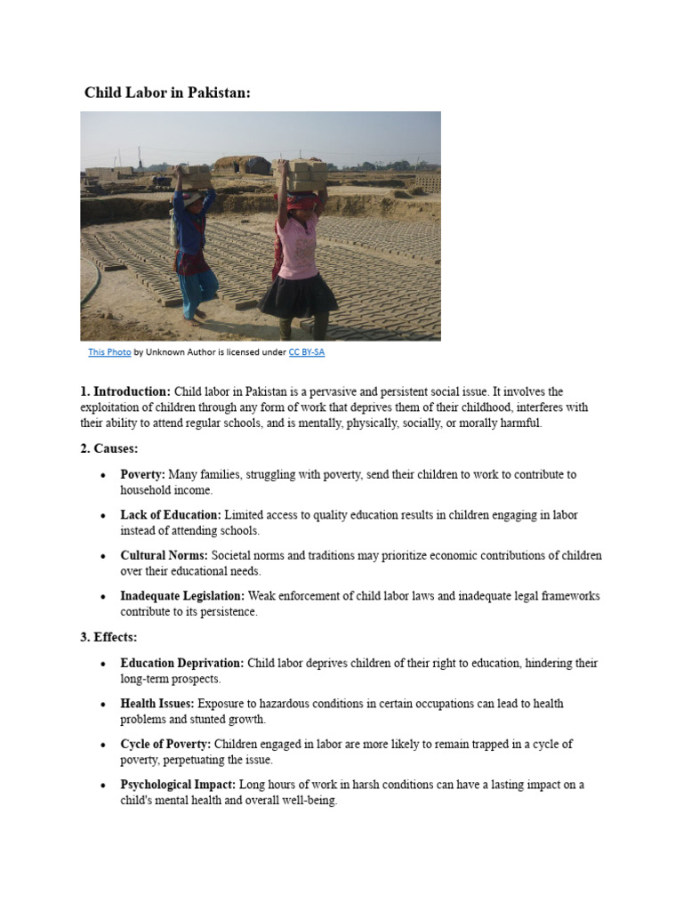 Child Labor in Pakistan | PDF | Child Labour | Poverty