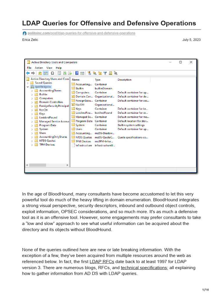 LDAP Queries for Security Pros | PDF | Password | Active Directory