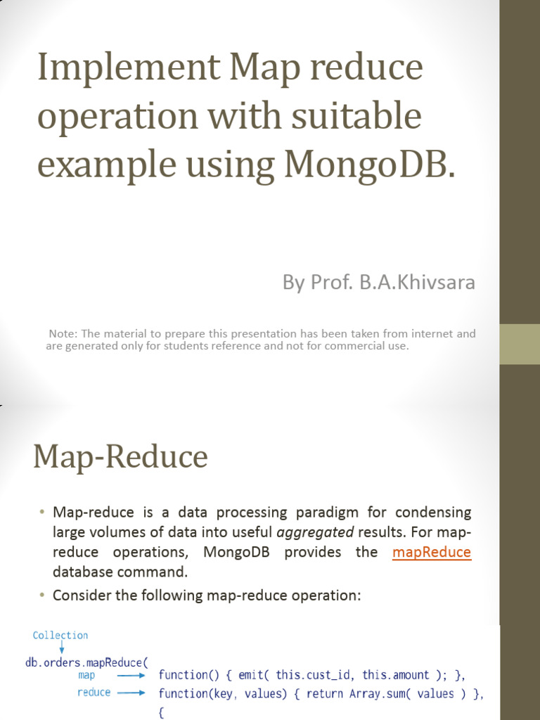 Mongodb Map Reduce Examples in Mongodb | PDF Mongodb Map Reduce Examples in Mongodb | PDF