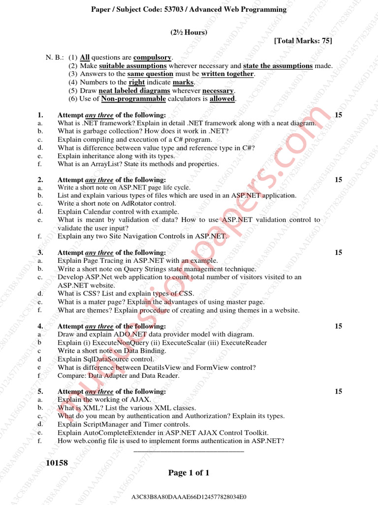 Advanced Web Programming Exam | PDF