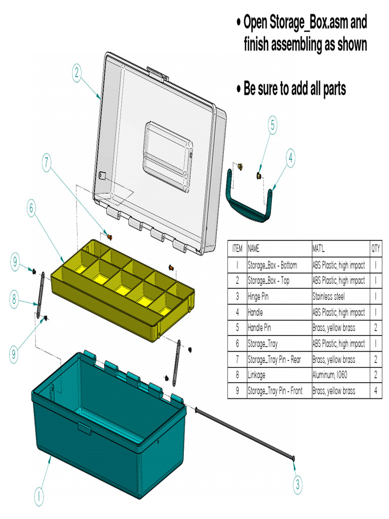 Open Storage - Box - Asm and Finish Assembling As Shown Be Sure To Add ...