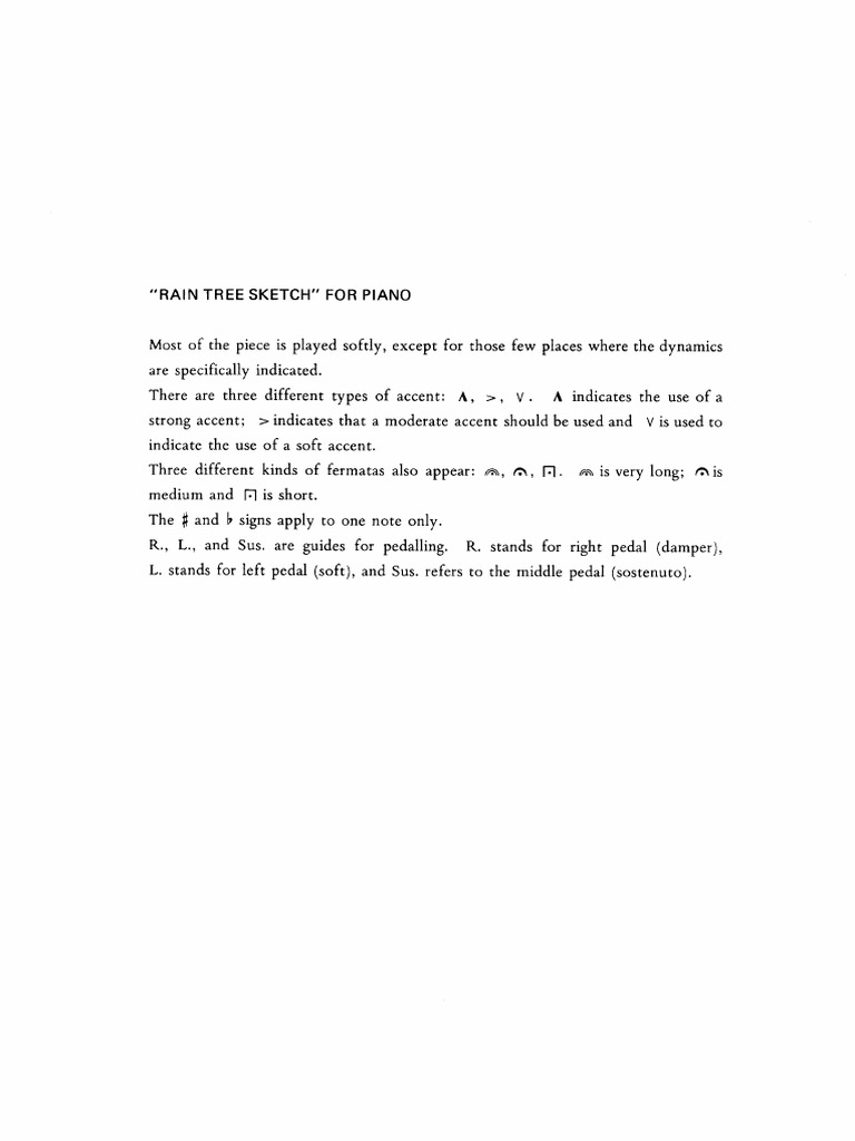 Rain Tree/Toru Takemitsu | PDF