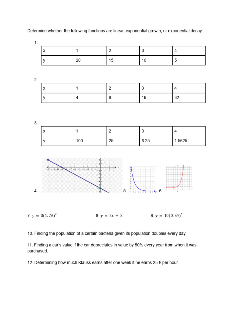 Linear vs. Exponential Functions Analysis | PDF | Teaching Methods ...