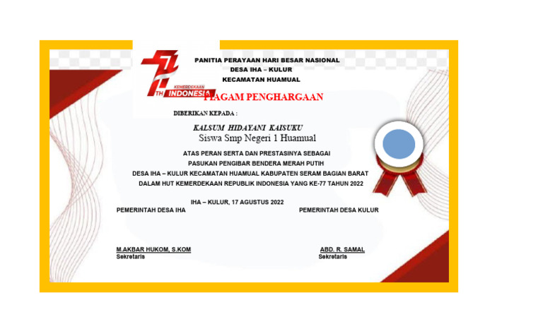 Piagam Paskib Yayan | PDF