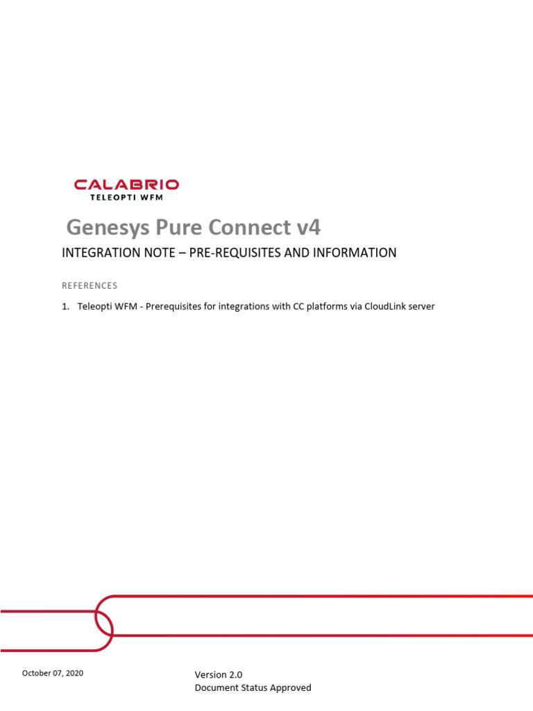 Calabrio Teleopti WFM - Genesys PureConnect - Pre-Requisites and ...