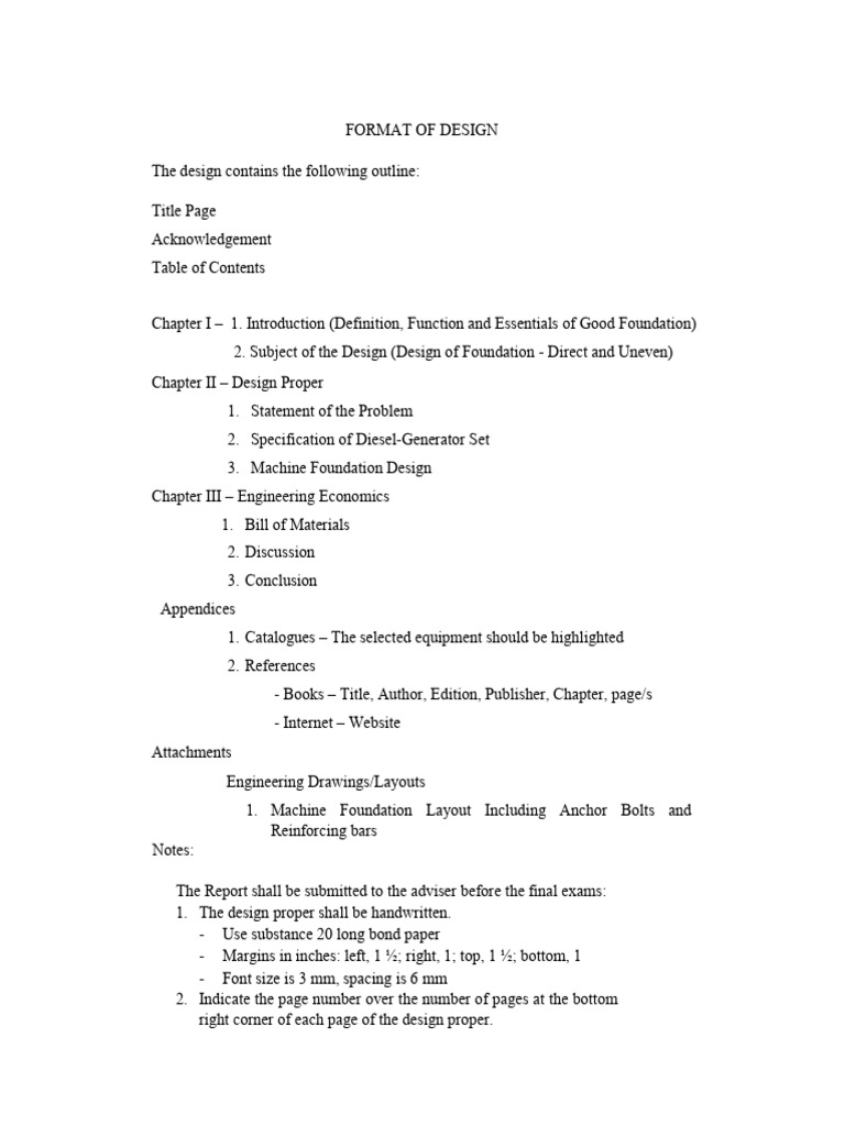 Format of Machine Foundation | PDF