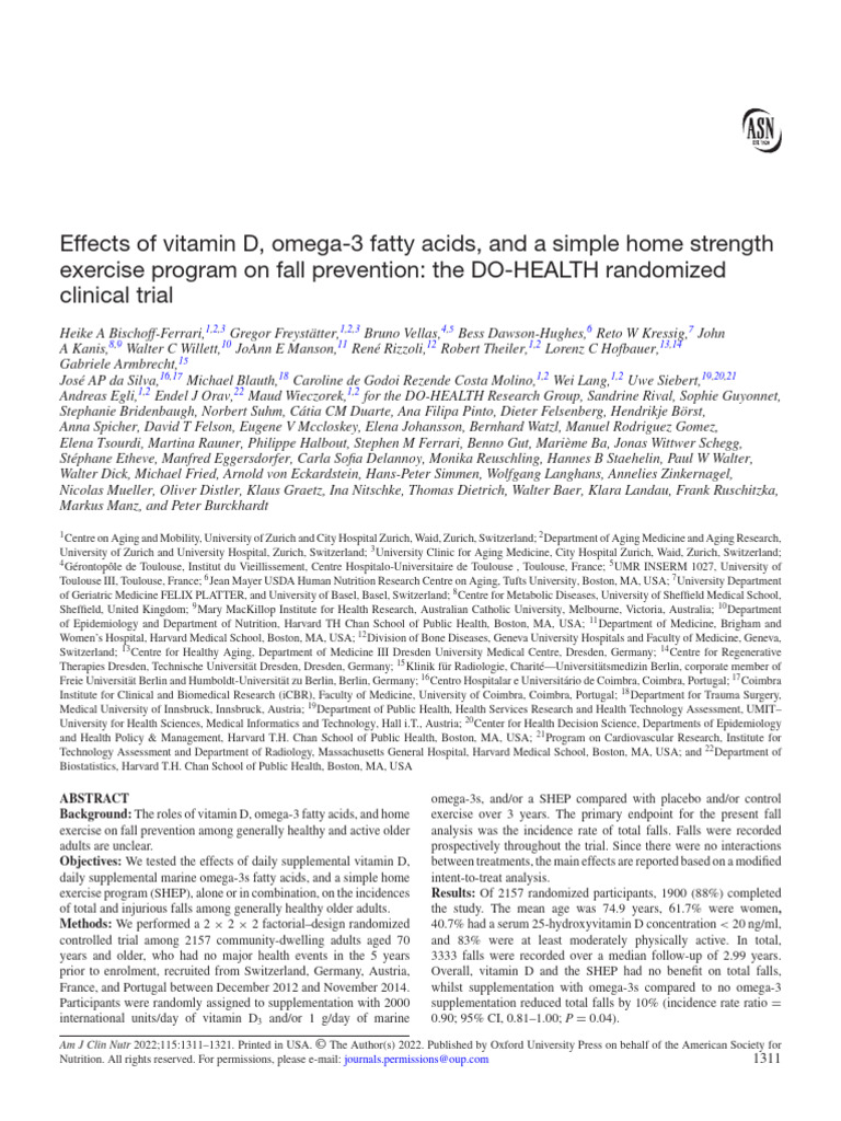 Effects of Vitamin D, Omega-3 Fatty Acids, and A Simple Home Strength ...
