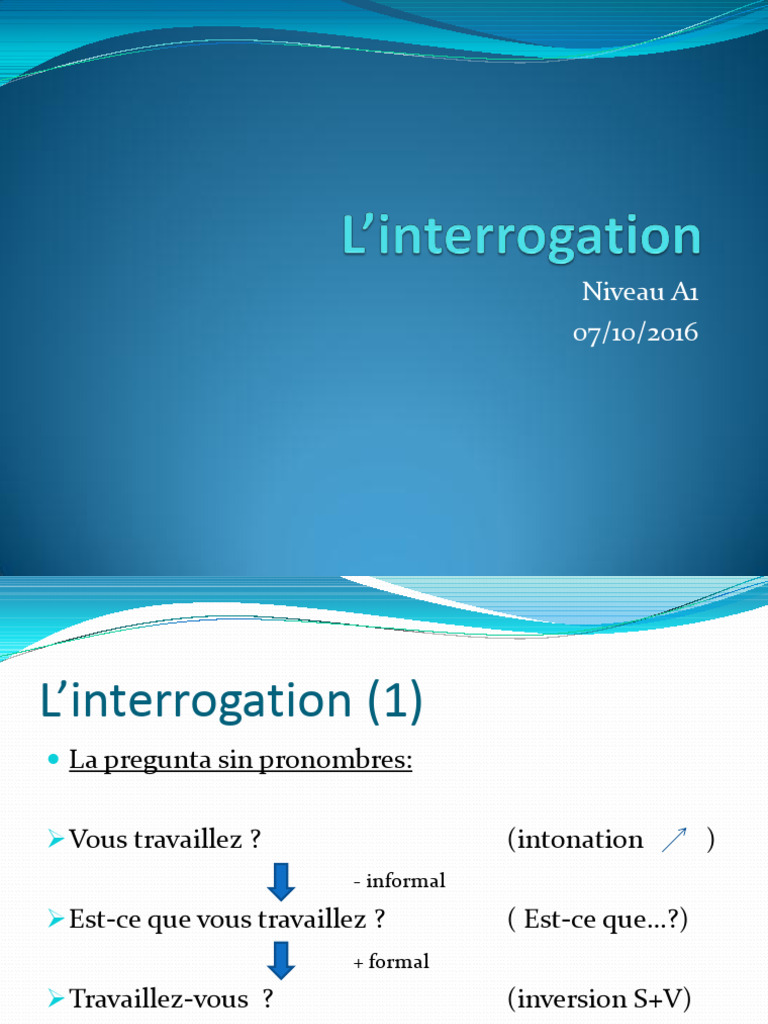 L'interrogation (1) Frances A1 | PDF