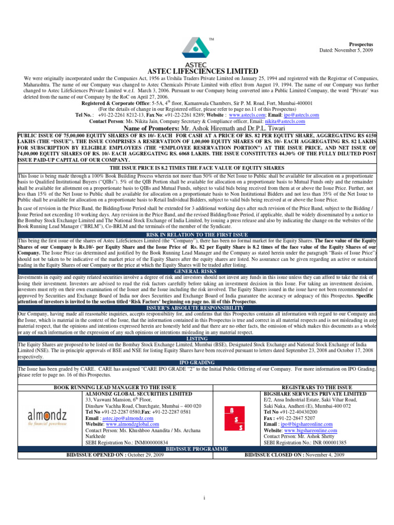 Astec Lifesciences | PDF