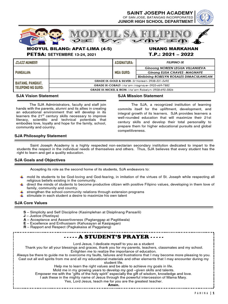 Filipino IX Module: Timawa Analysis | PDF