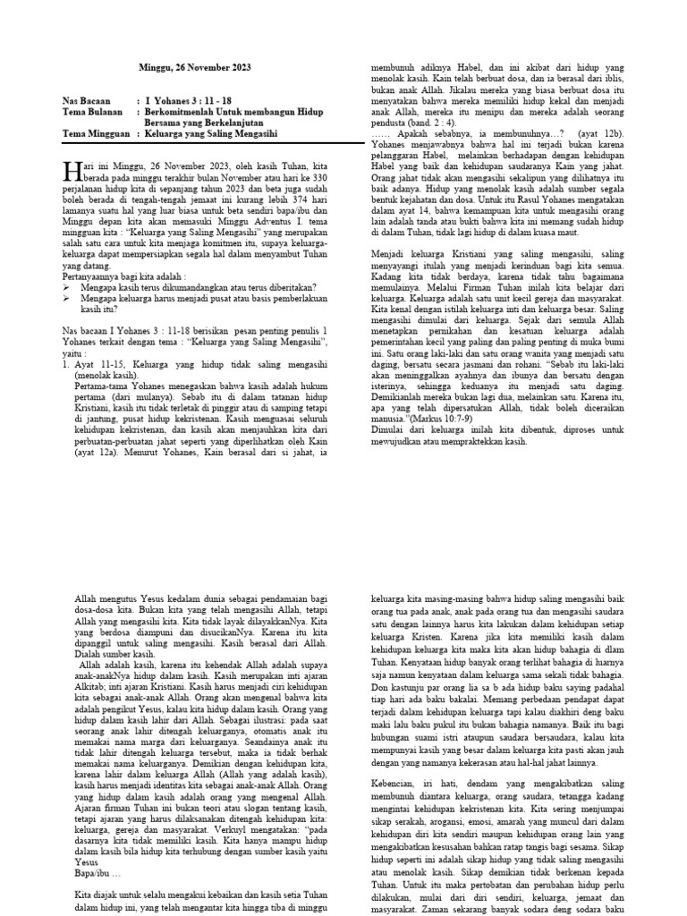 Khotbah Tutup Kerja | PDF