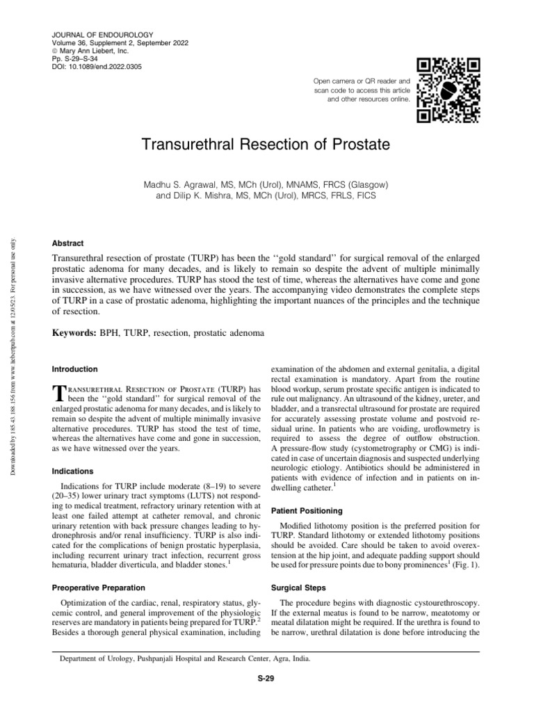 TURP Procedure and Techniques | PDF | Urinary Incontinence | Prostate