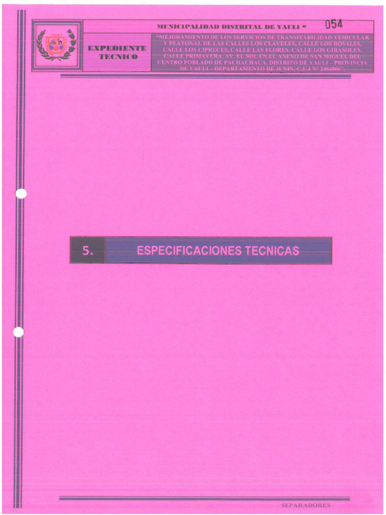 Especificaciones Tecnicas | PDF
