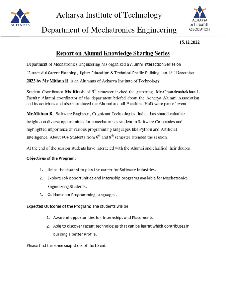 3.MTE - DEC 2022 Alumini Talk MTE 15TH Dec 2022 | PDF