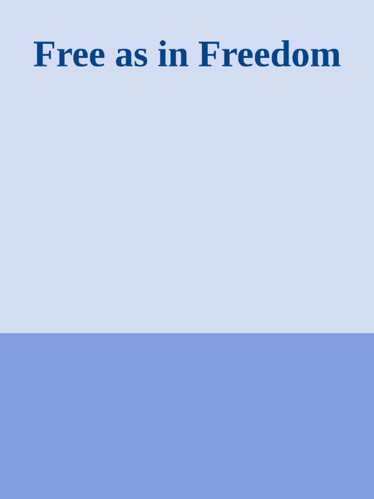 Free As in Freedom | PDF