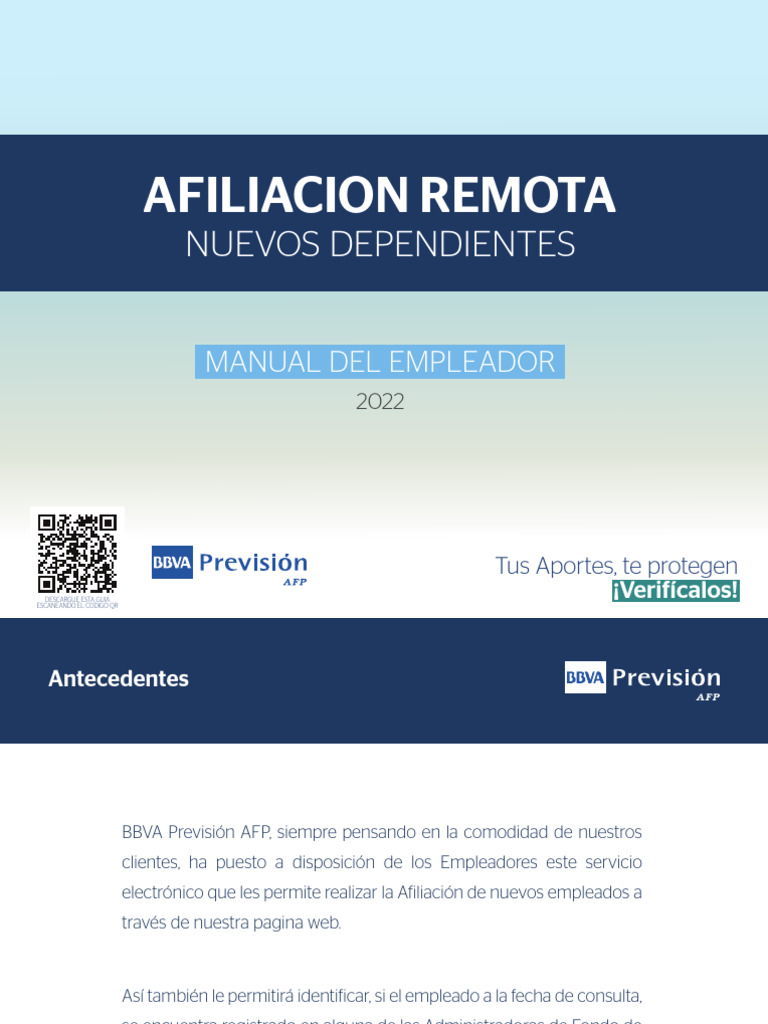 Manual Afiliacion Remota AFP PREVISION | PDF
