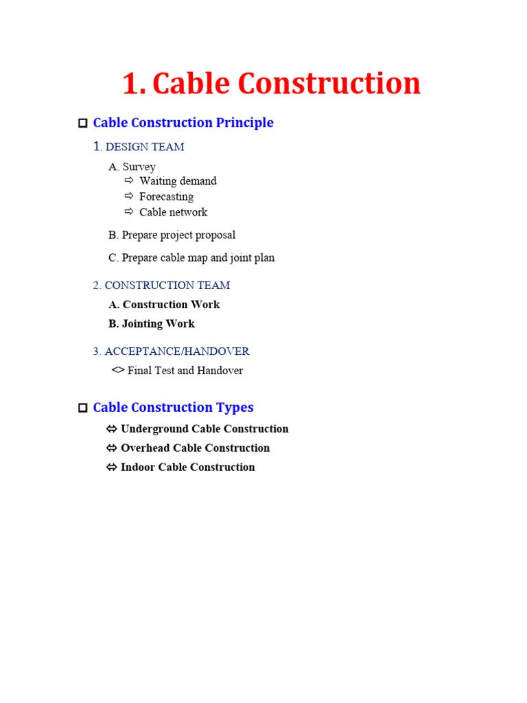 Tele Cable Installation | PDF | Electrical Connector | Trench
