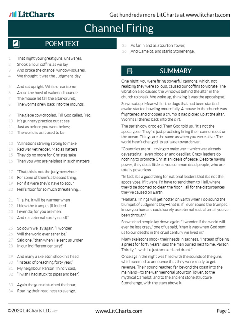 LitCharts Channel Firing | PDF