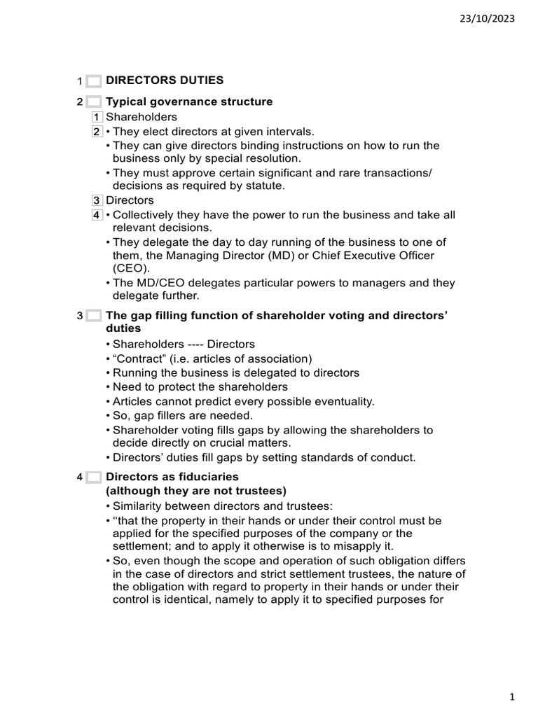 LECTURE 10 Dir Duties | PDF LECTURE 10 Dir Duties | PDF