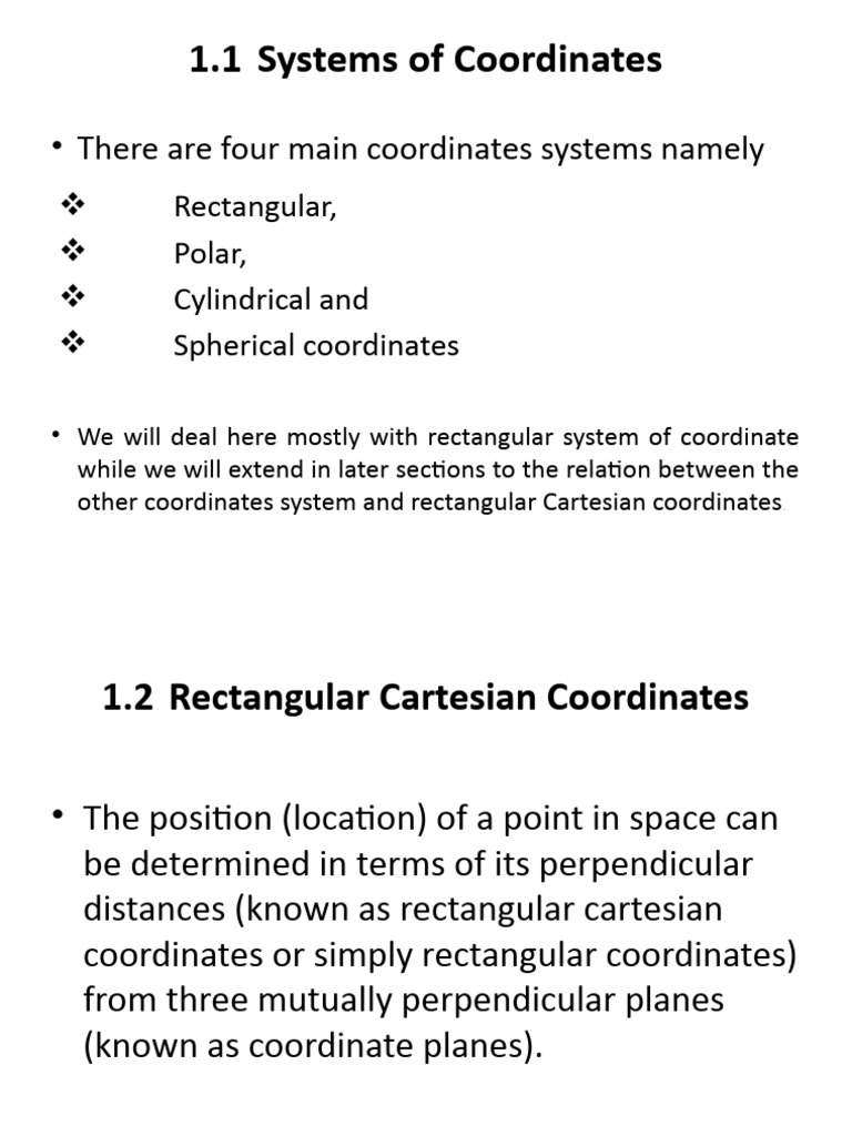CHE 305 Lesson 2 Note | PDF | Cartesian Coordinate System | Coordinate ...