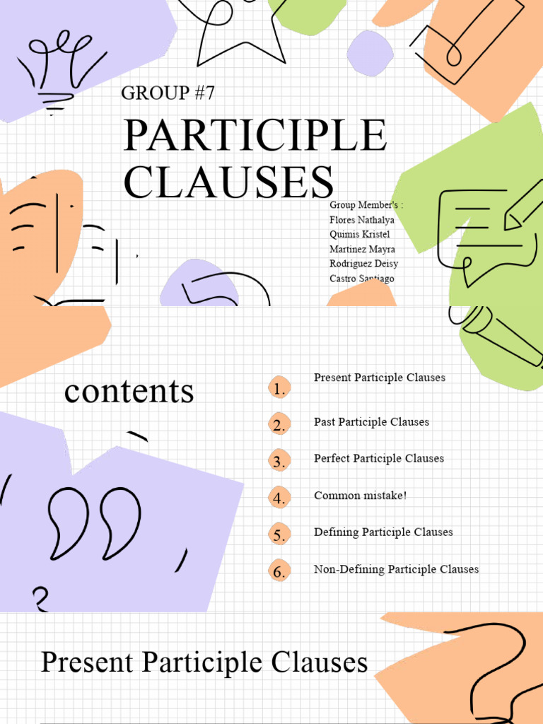 Group 7 Participle Clauses | PDF | Verb | Subject (Grammar)