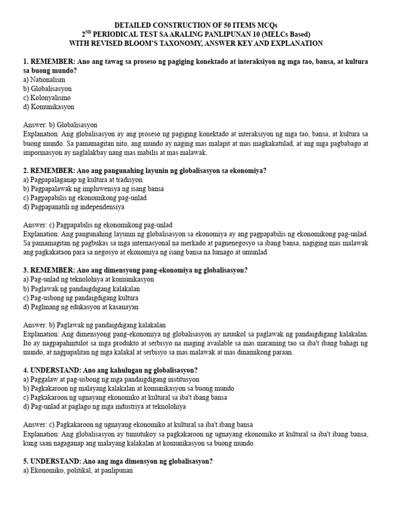 Ap10 2ND Quarter PT | PDF