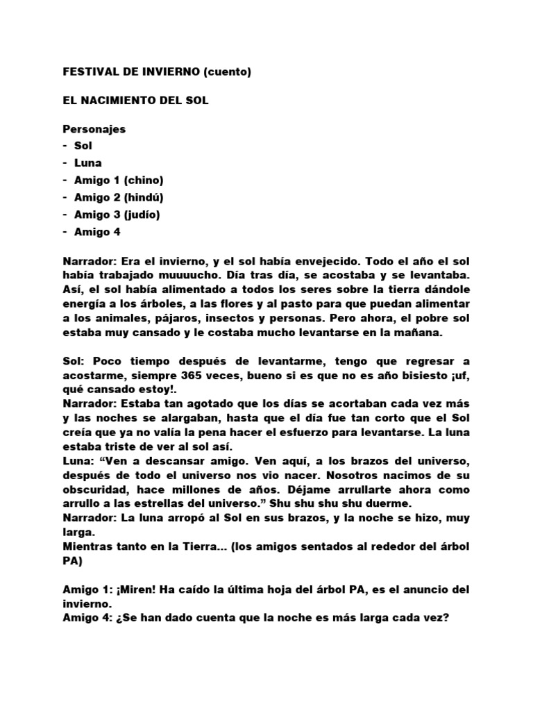 Cuento Festival de Invierno | PDF