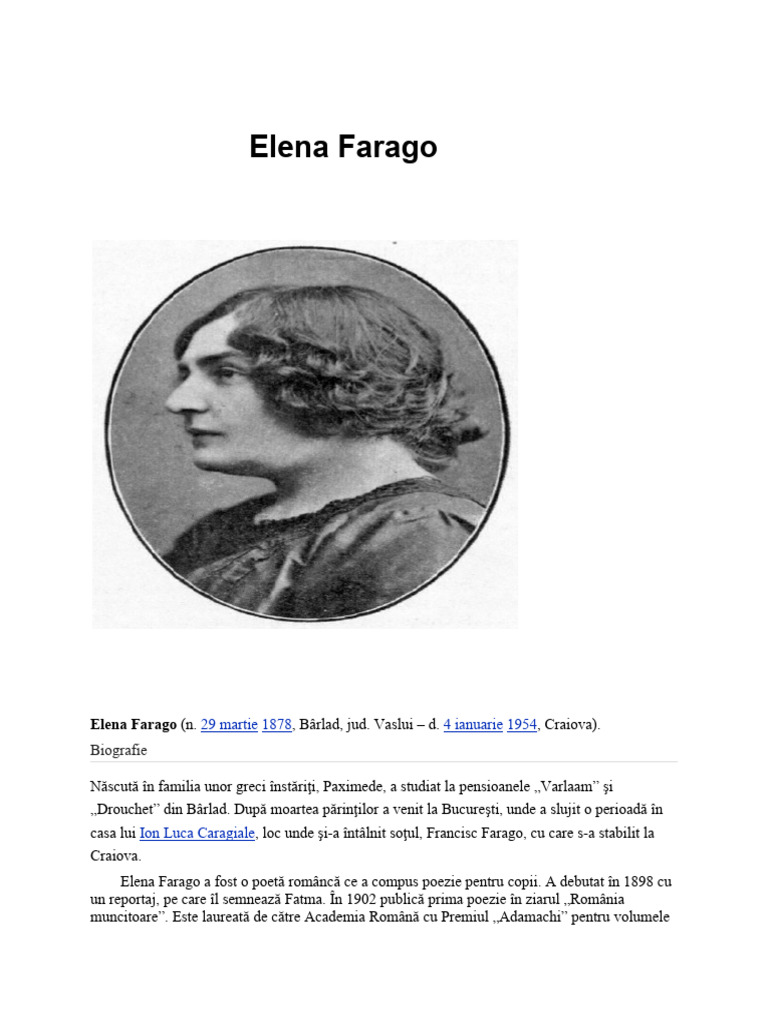 Despre Elena Farago | PDF