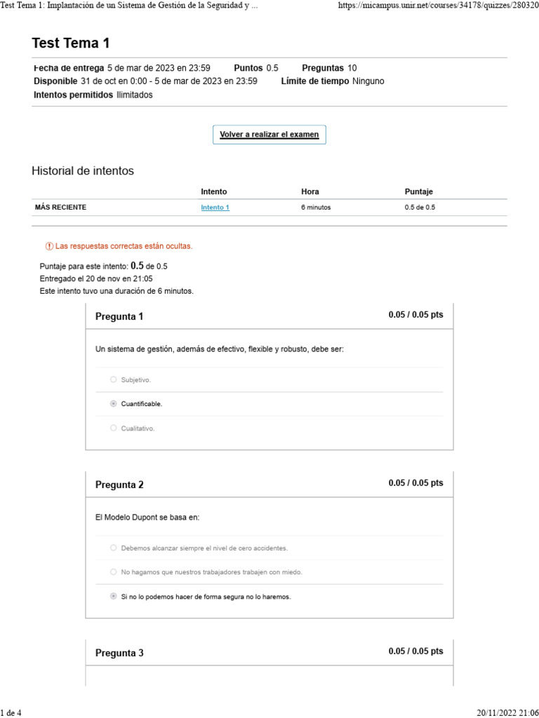 Test Global Implementación 45001 | PDF